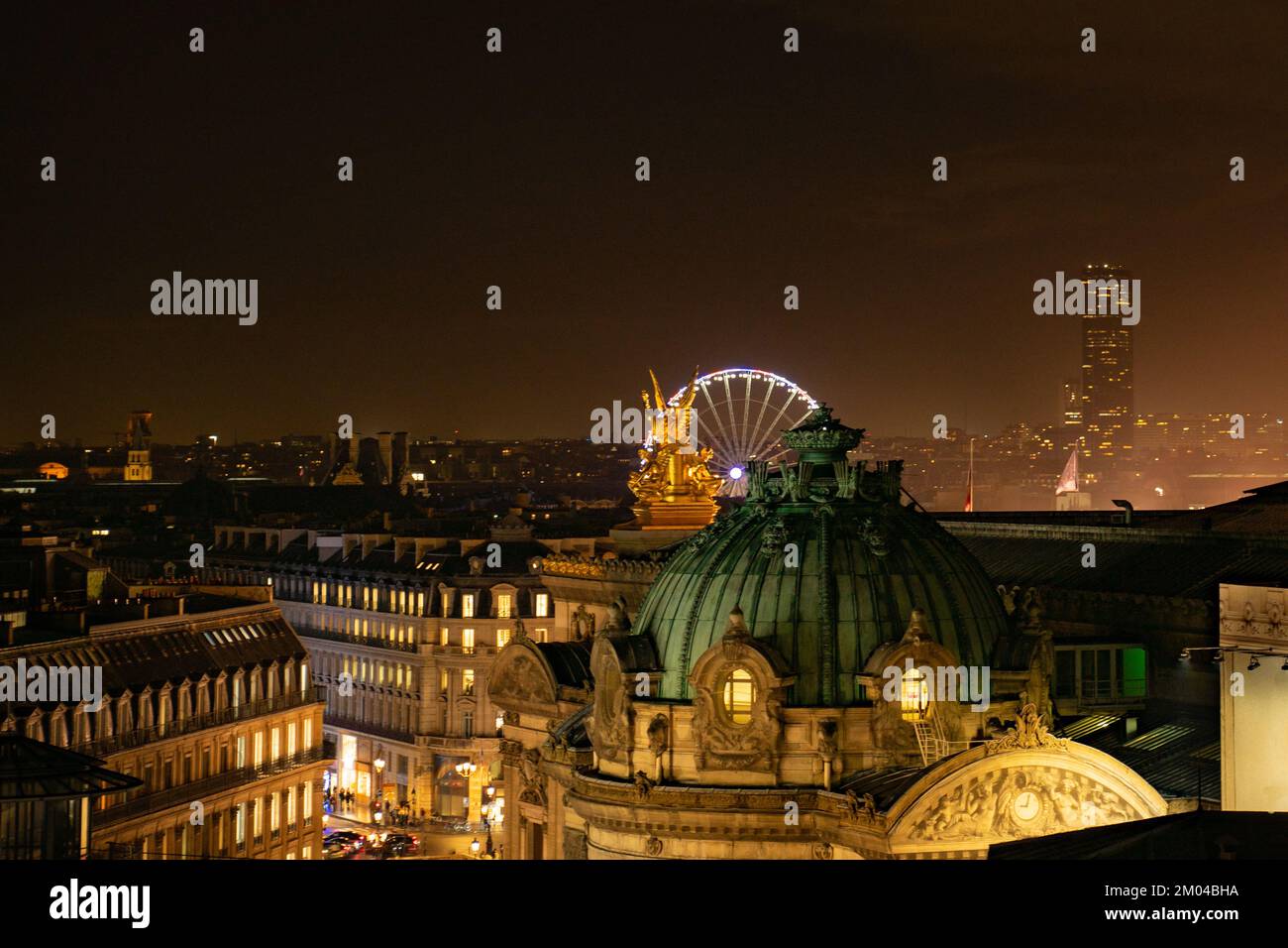 Cityscape on the roof of the Opera de Paris at night Stock Photo - Alamy