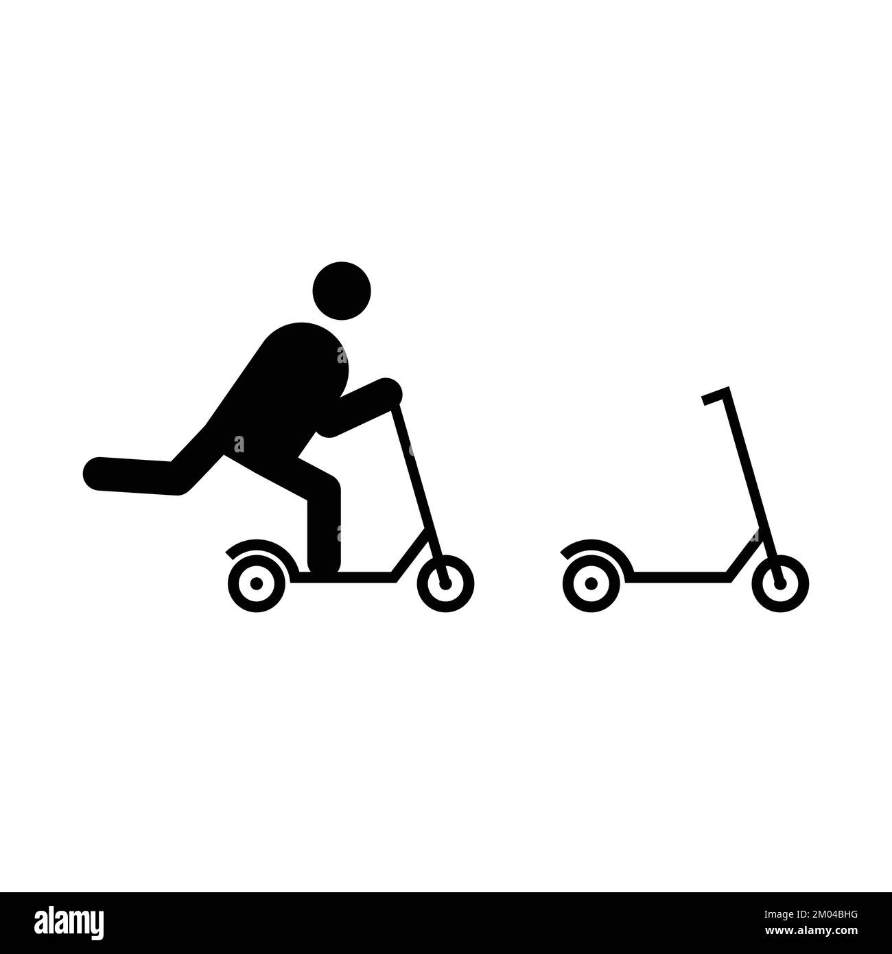 Adult character riding a kick scooter icon vector symbol Stock Vector ...