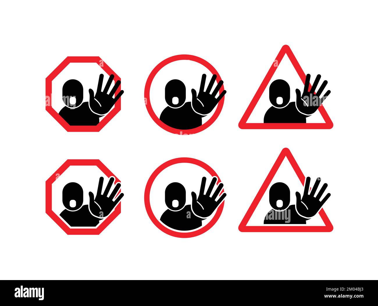 Stop sign warning human hand icon vector Stock Vector Image & Art - Alamy