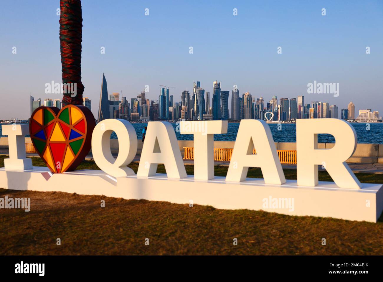 Doha, Qatar. 03rd Dec, 2022. The lettering "I Love Qatar" stands on the ...