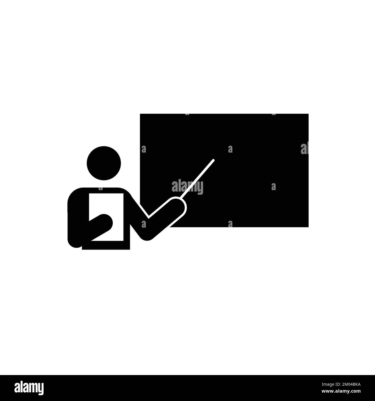 Character showing board with stick. Teacher showing school chalkboard ...