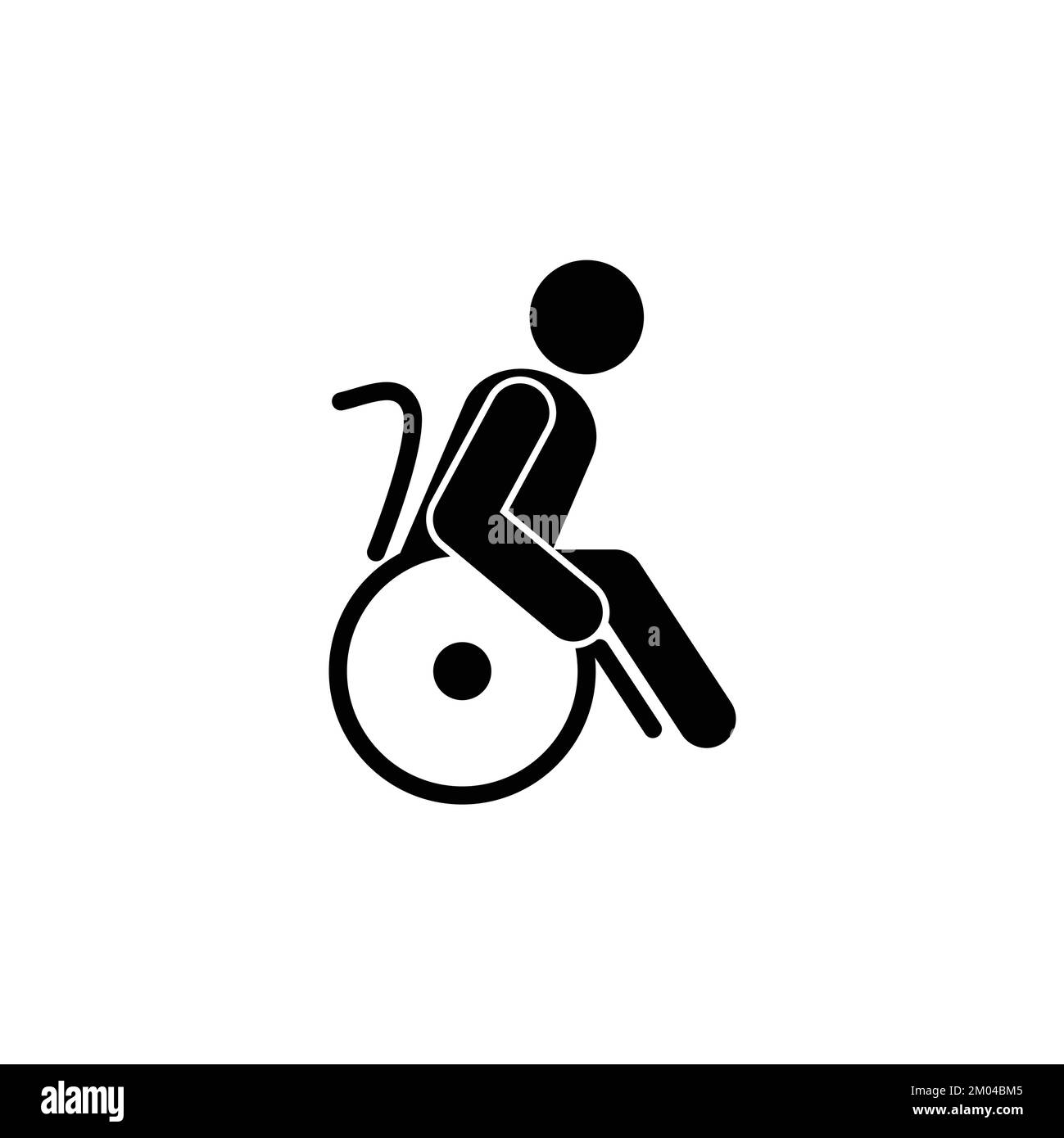 Man character in wheelchair icon symbol vector. Disabled man pictogram ...