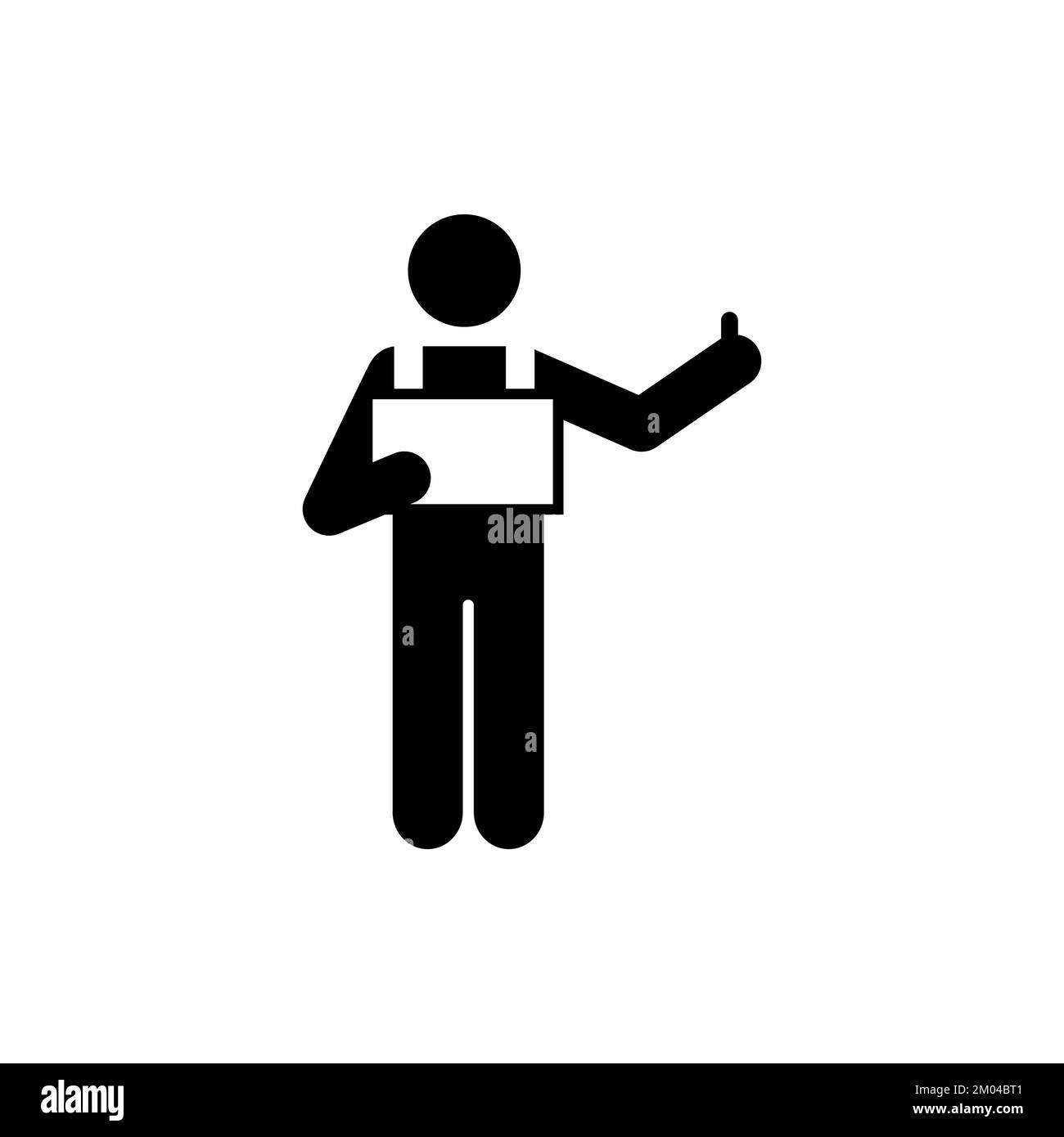 Hitchhiker with sign Black and White Stock Photos & Images - Alamy