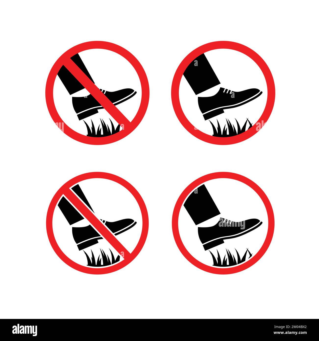 Do not walk on grass sign with shoe icon vector symbol. Shoe stepping ...