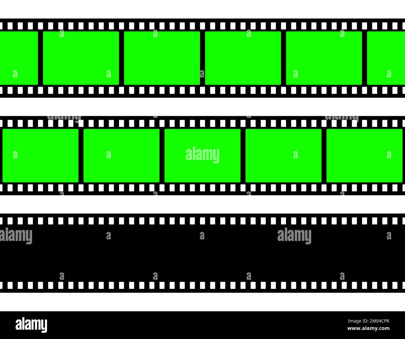 Realistic blank film strip, camera roll. Old retro cinema movie strip ...