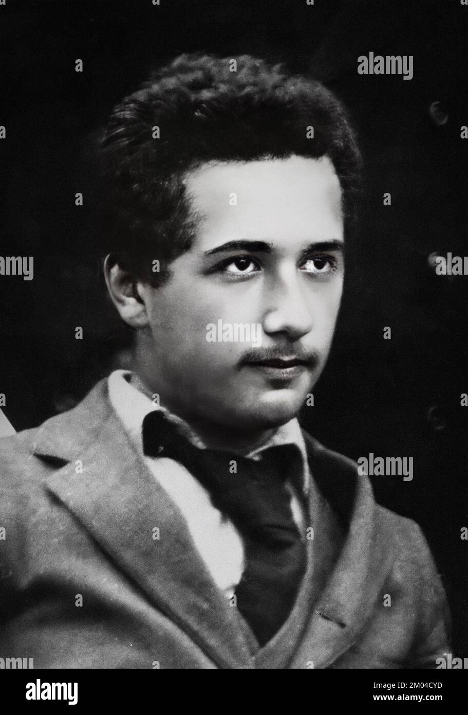 Albert Einstein (1879-1955) Portrait 1896 - digitally-enhanced Stock ...
