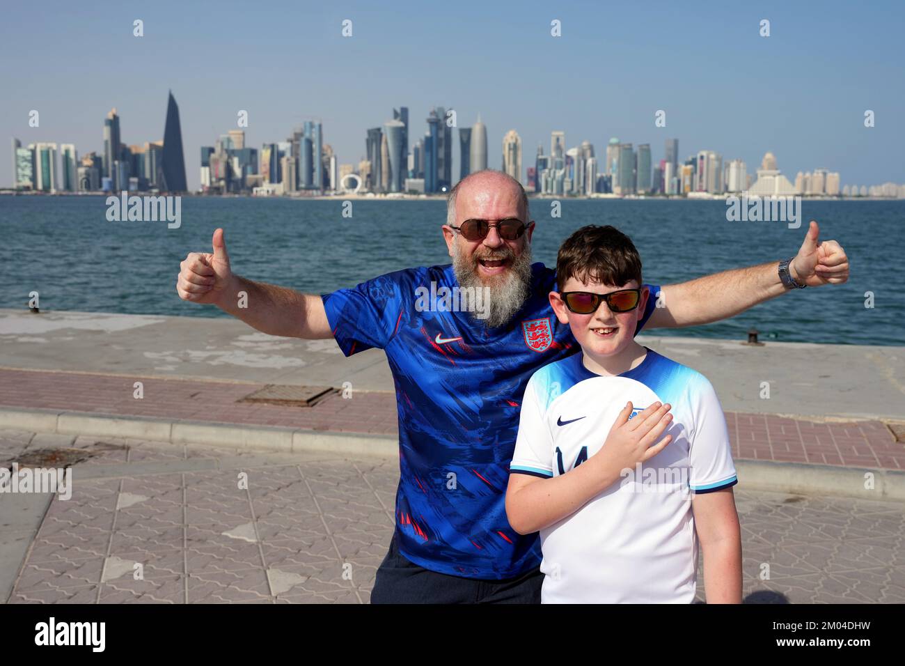 Hays and Max Ash pictured at the Doha Corniche ahead of the FIFA World ...