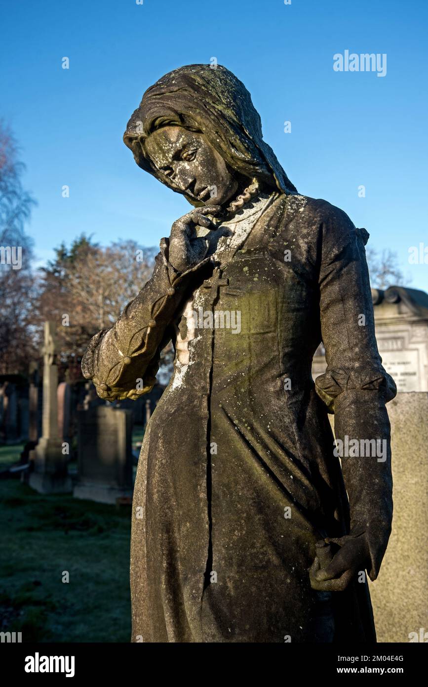 An unusual memorial in Morningside Cemetery depicting a young woman in ...