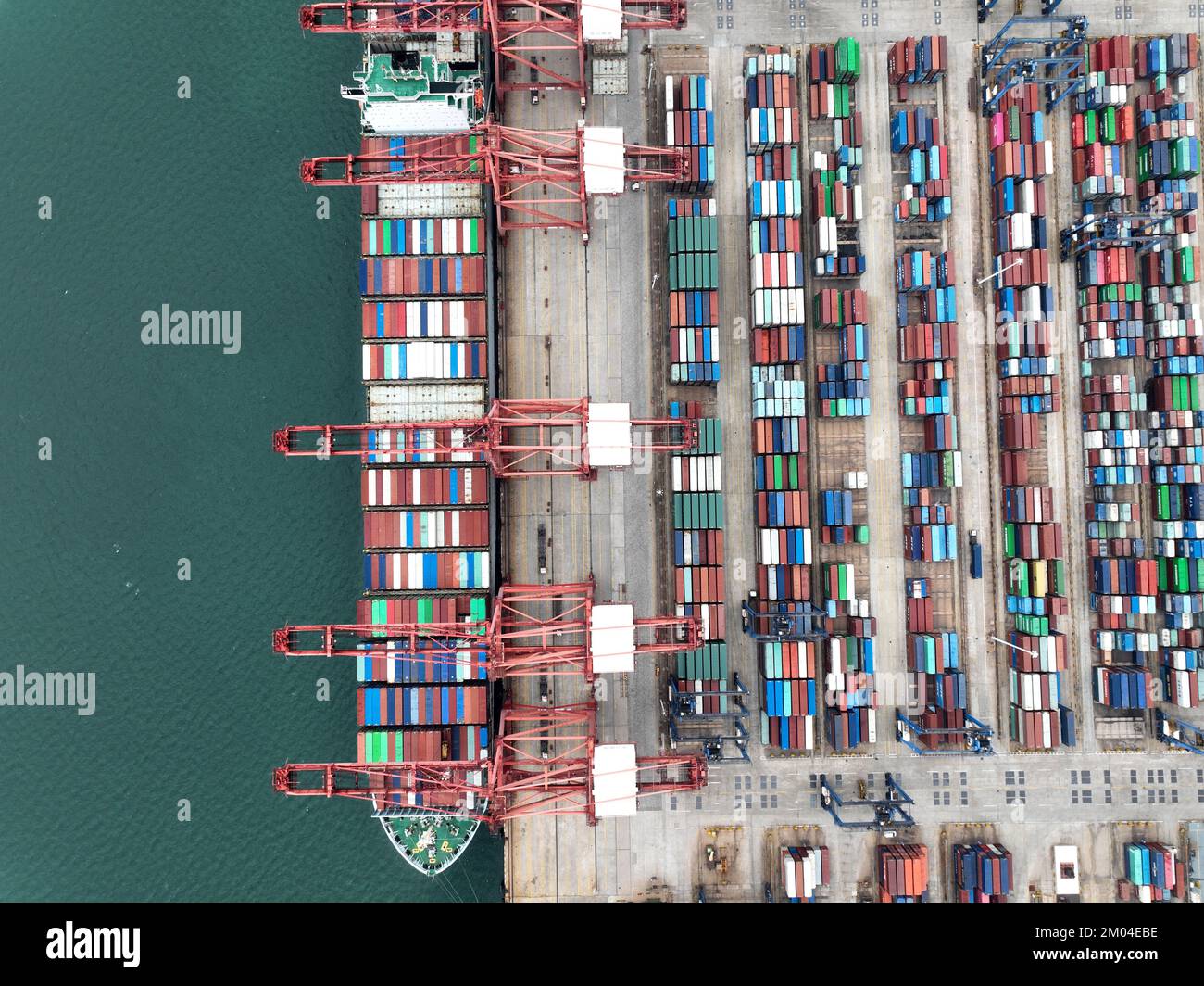LIANYUNGANG, CHINA - DECEMBER 4, 2022 - Aerial photo shows cargo ...