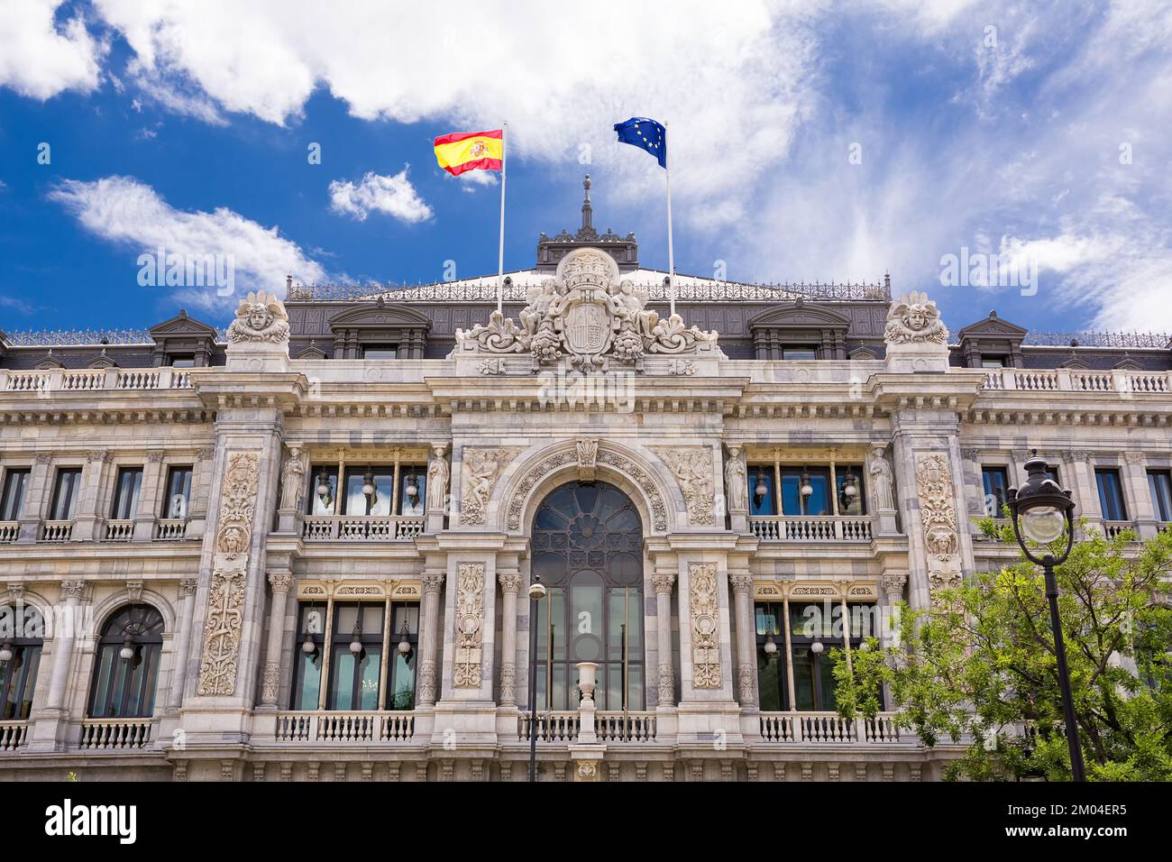 Madrid, Spain - June 20, 2022: Facade of the Bank of Spain building on ...