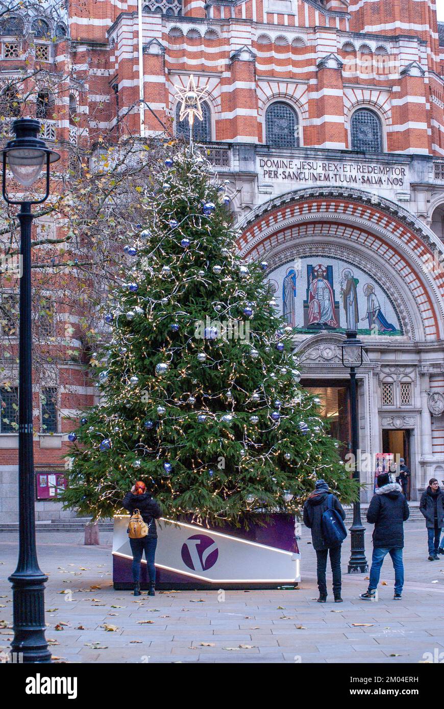 London, UK, 3 Dec 2022 Victoria Christmas tree outside Westminster ...