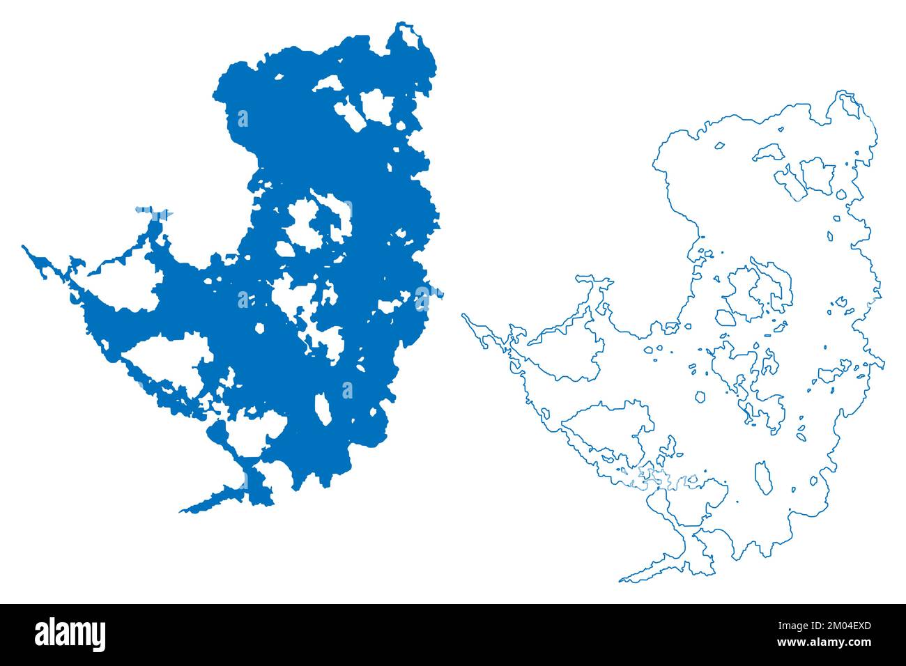 Lake Koitere (Republic of Finland) map vector illustration, scribble ...