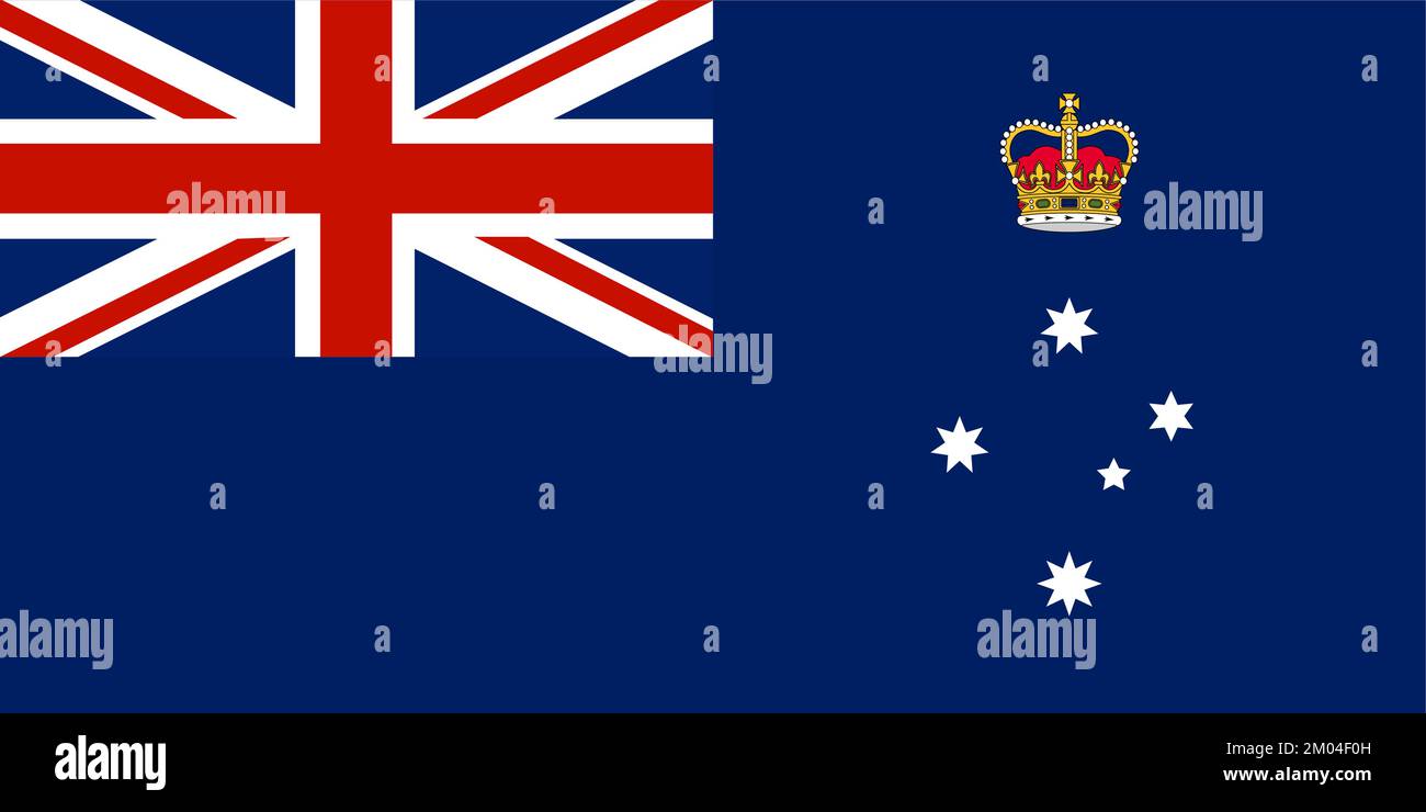 Flag of Victoria (Commonwealth of Australia) State badge of a Southern ...