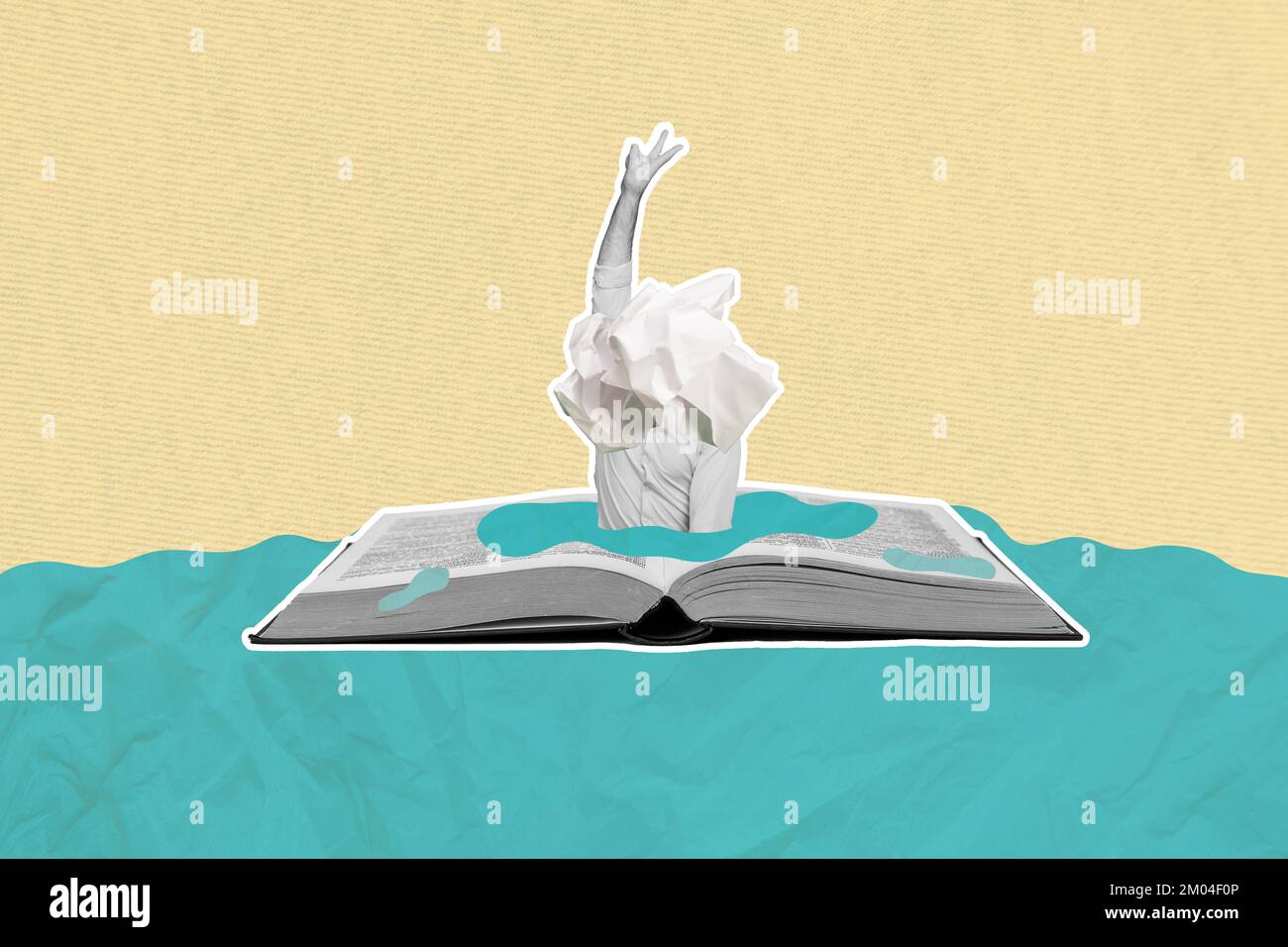 Creative photo 3d collage artwork postcard poster of weird man paper ...