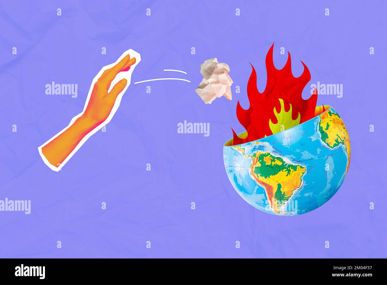 Collage photo concept of environmental problems global earth human hand ...