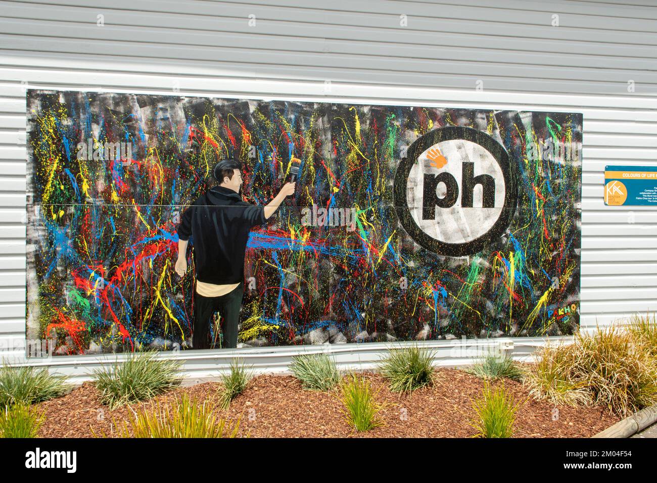 Colours of Life Street Art, Sheffield, Tasmania, Australia Stock Photo ...