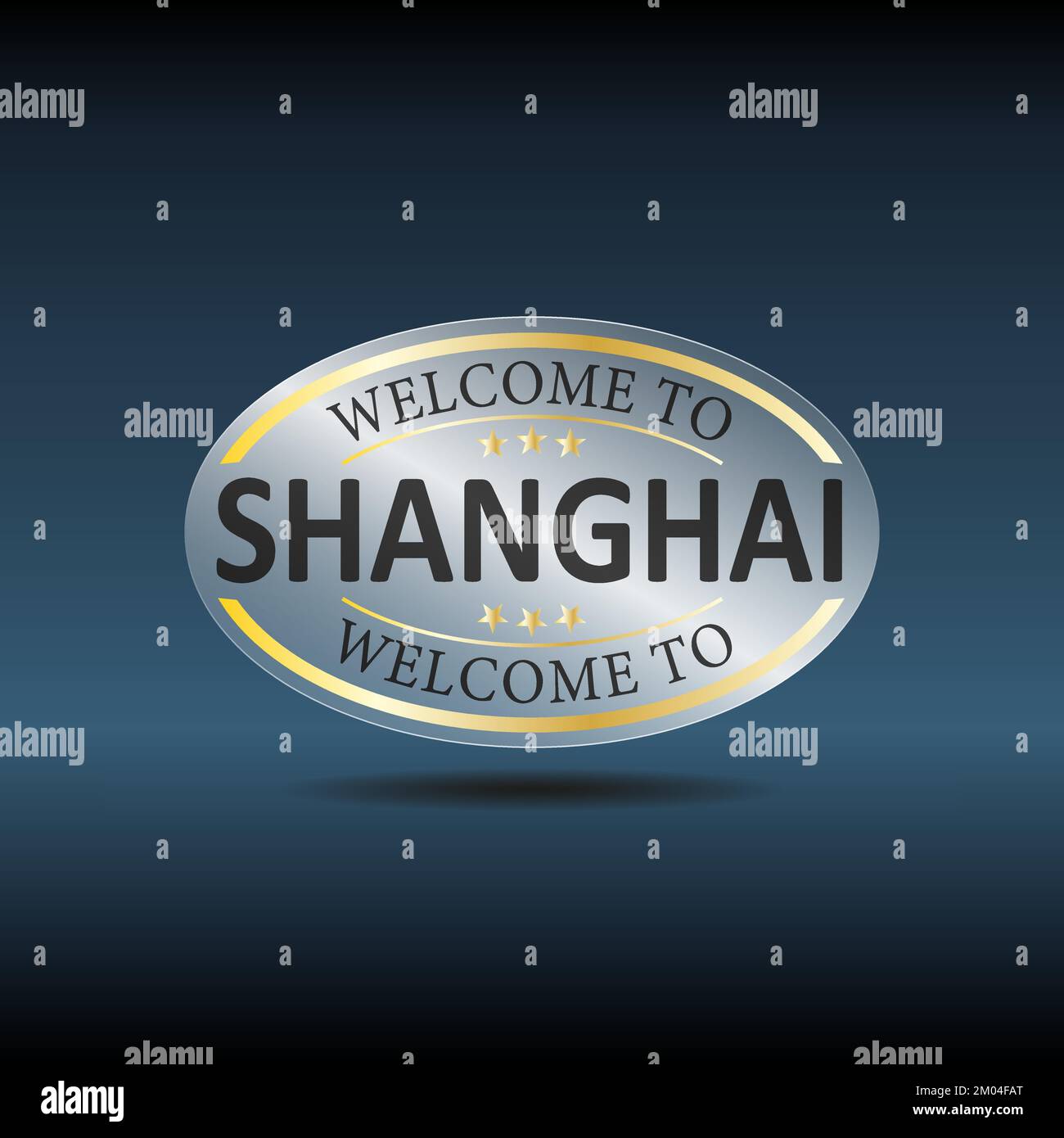 Welcome to Shanghai china logo patch sign stars vector eps 10 Stock ...