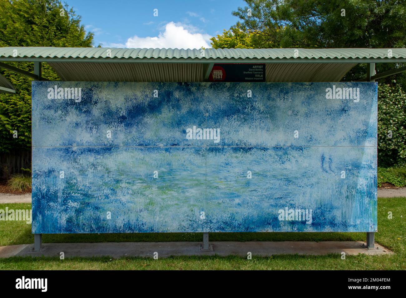 Wisdom Imparted Street Art, Sheffield, Tasmania, Australia Stock Photo ...