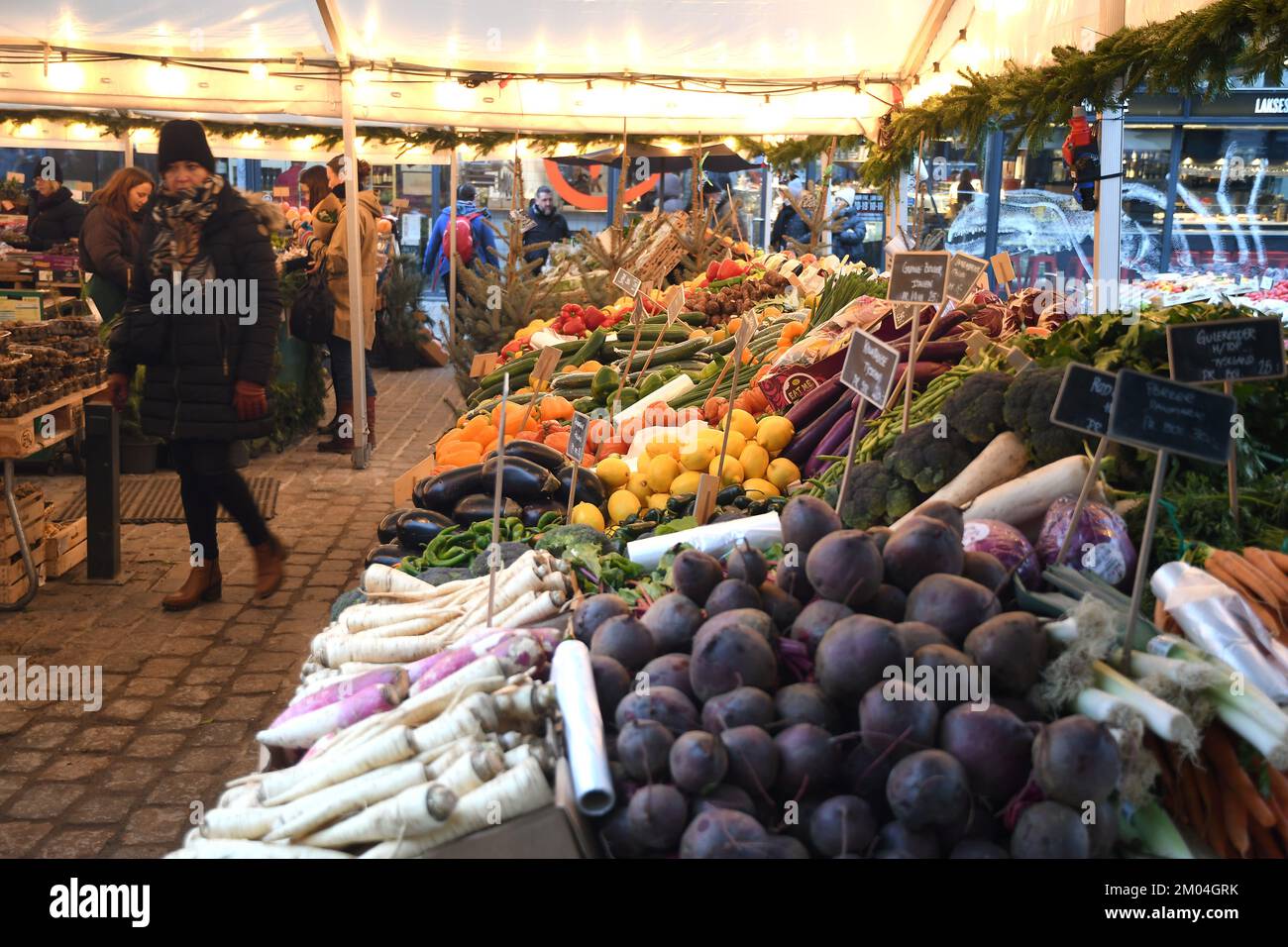 Copenhagen/Denmark/04 December 2022/ Fruit and vegetable vendior in ...