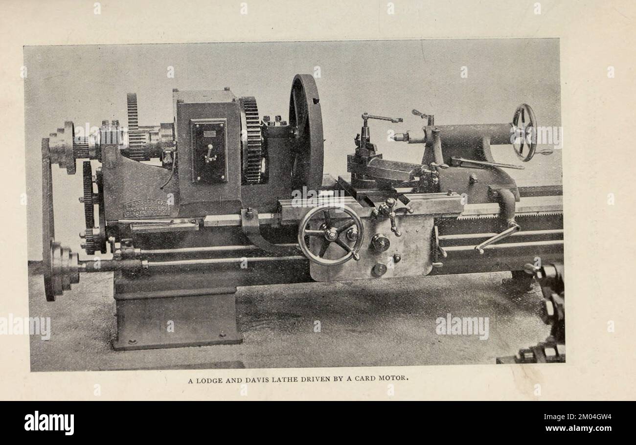 A Lodge and Davis Lathe driven by card motor from the Article OPERATING ...