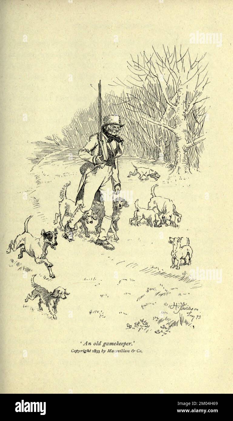 An old gamekeeper illustrated by Hugh Thomson for Our Village is a ...