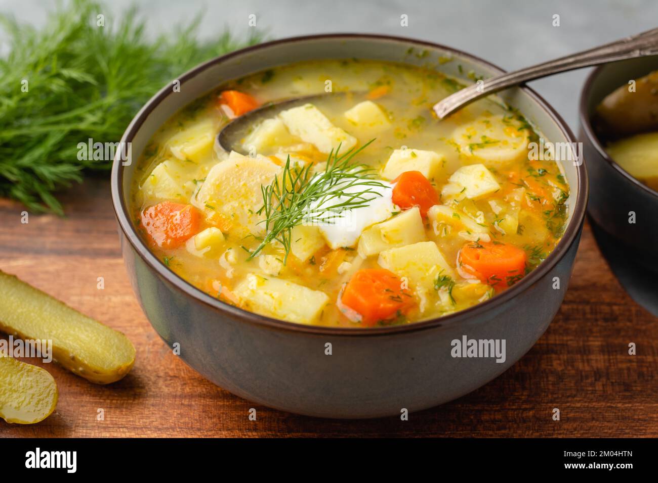 Cucumber soup - traditional Polish soup with pickled cucumbers ...