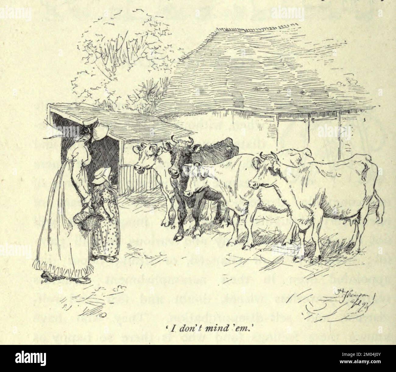 I don't mind 'em ' illustrated by Hugh Thomson for Our Village is a ...