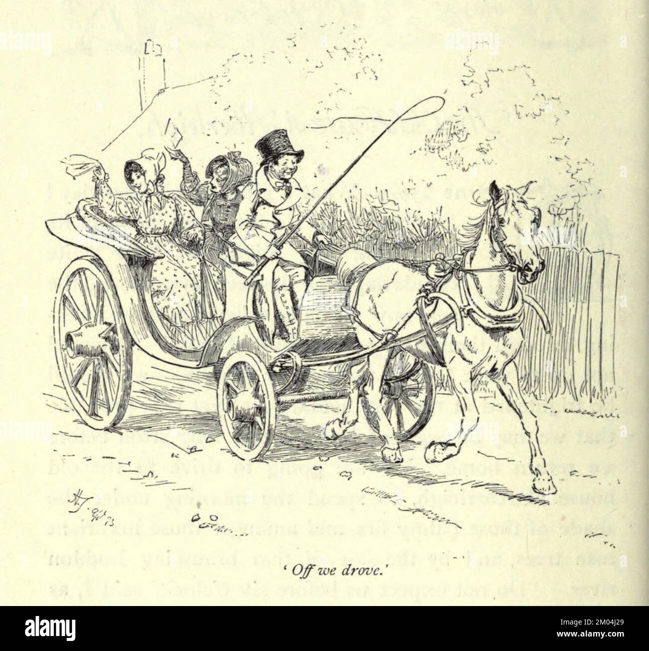 Off we drove illustrated by Hugh Thomson for Our Village is a ...