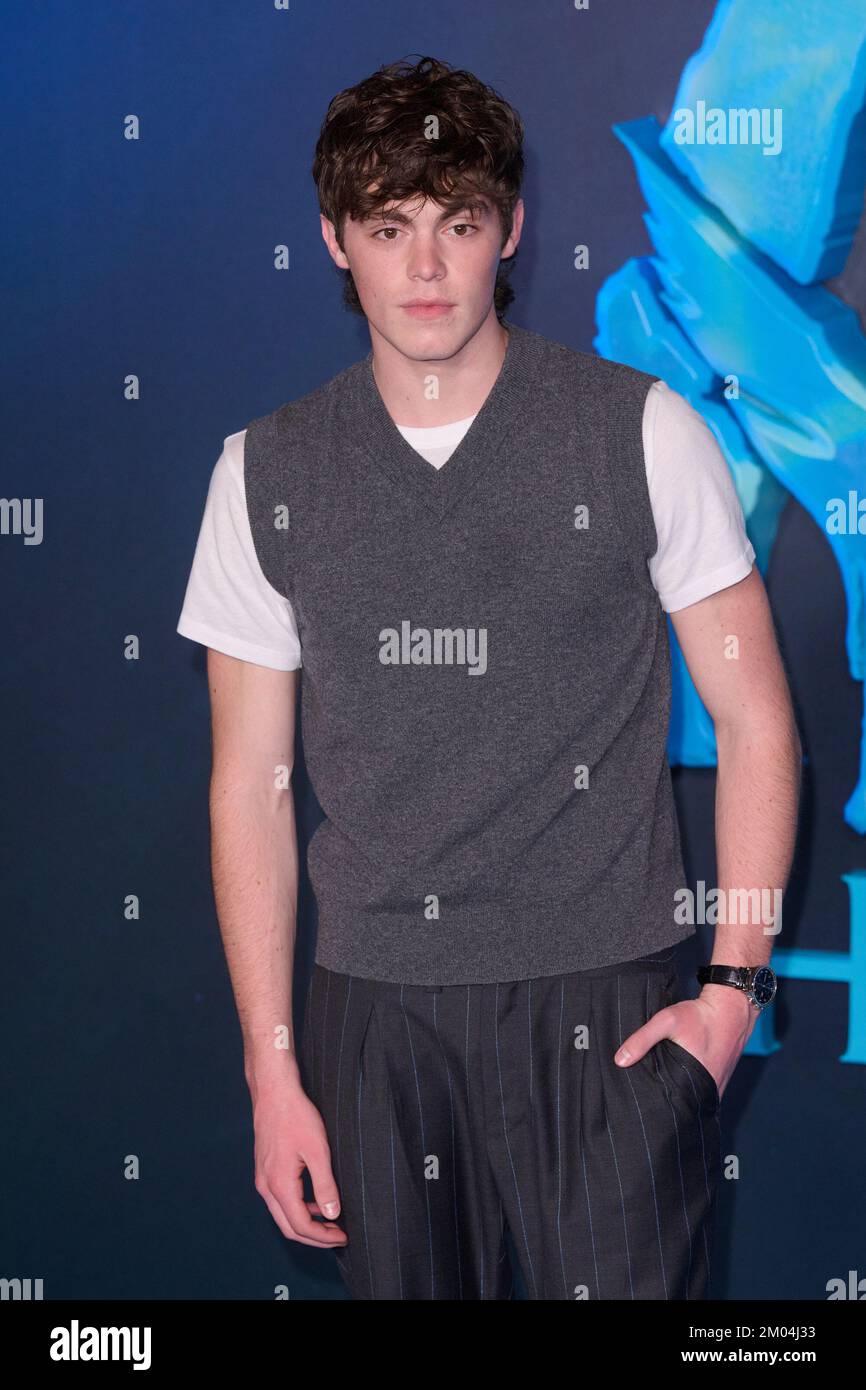 London, UK . 4 December, 2022 . Jack Champion pictured at the AVATAR ...