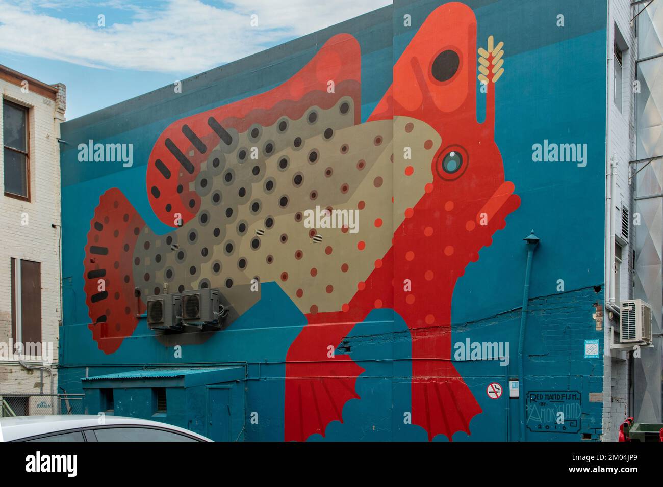 Amok Island Street Art, Purdys Mart, Hobart, Tasmania, Australia Stock ...