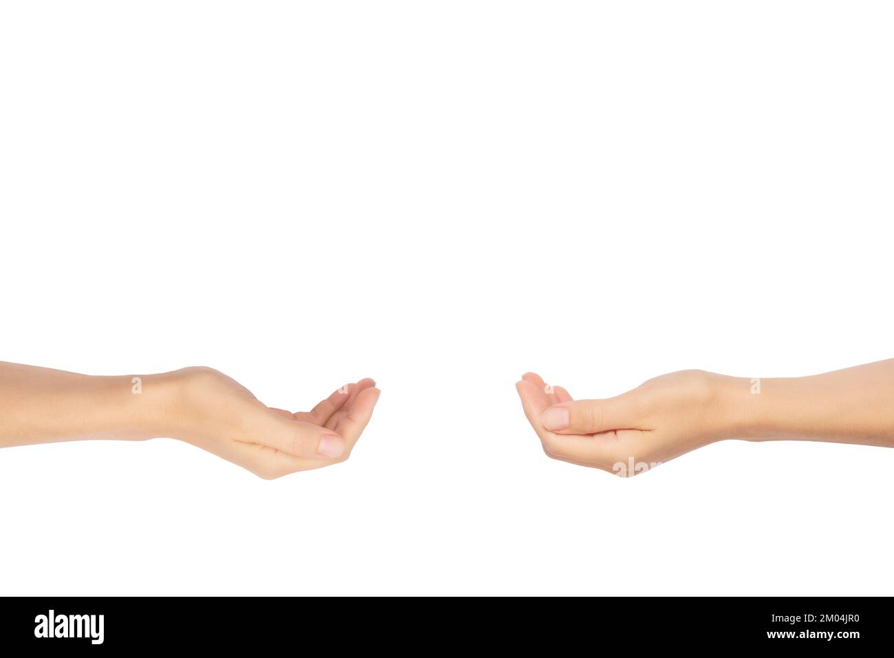 The palms of a hand are in a holding, offering, or giving position ...