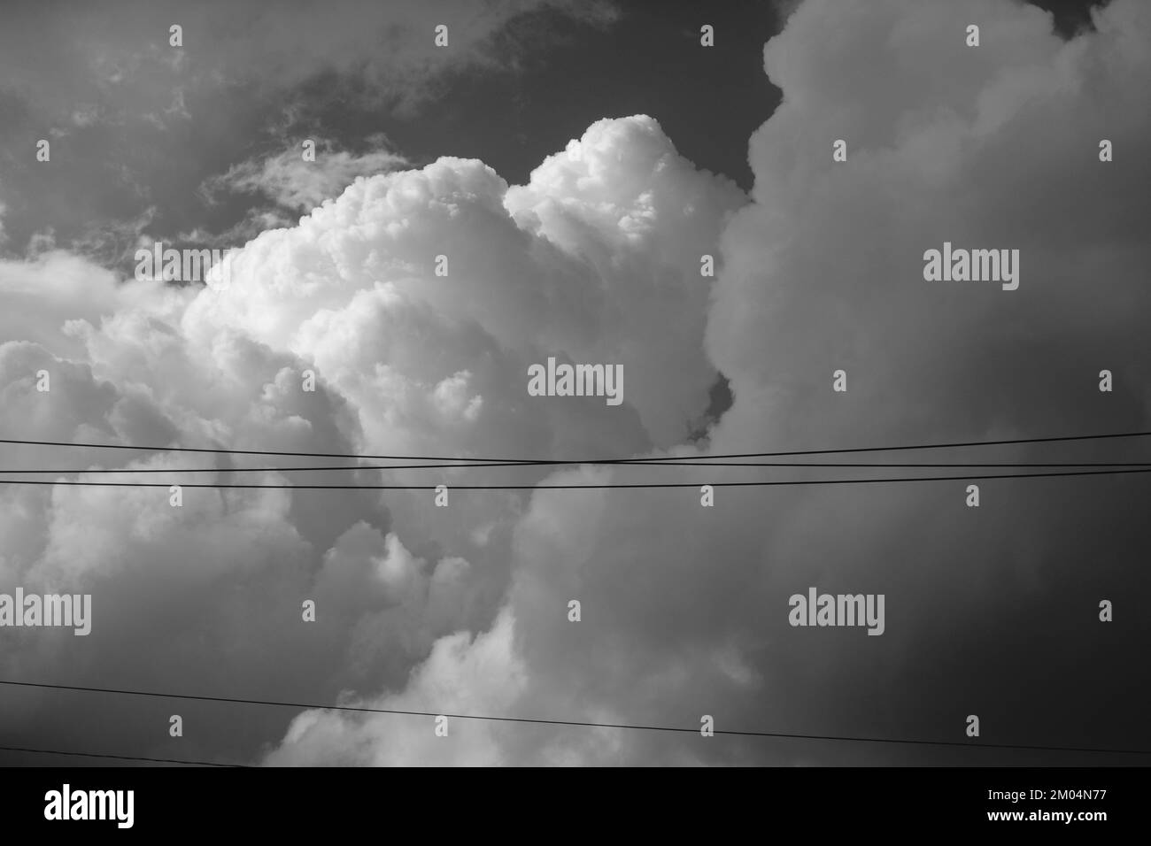 White gray fluffy clouds Black and White Stock Photos & Images - Alamy