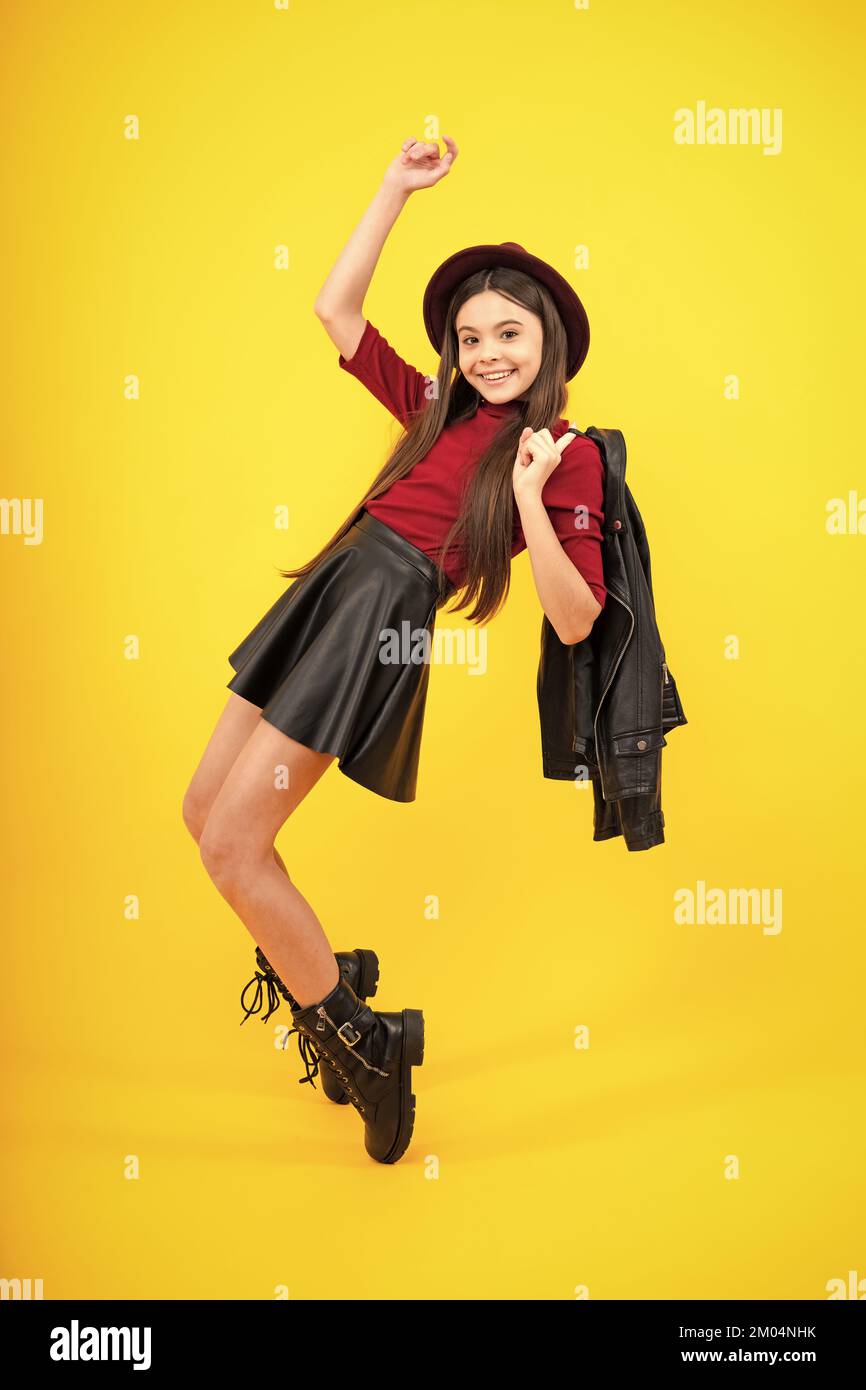 Fashion trendy kids look, child model in vogue fashionable style outfit ...