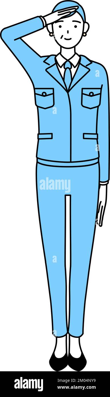Management, managers, plant manager, a senior woman in work wear giving ...