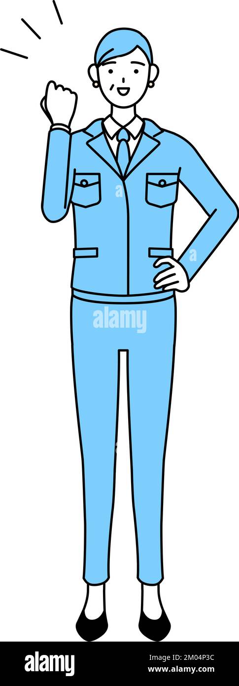 Management, managers, plant manager, a senior woman in work wear posing ...