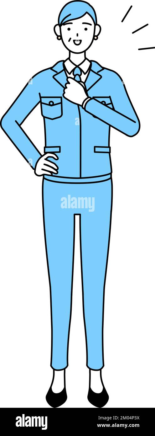 Management, managers, plant manager, a senior woman in work wear ...