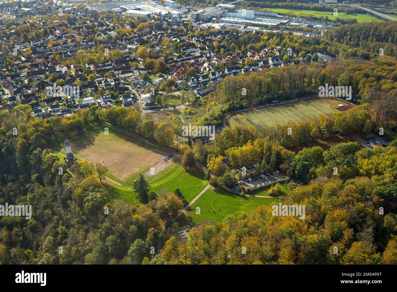 Luftbild, Harkortturm, Harkortbergstadion, Wetter, Ruhrgebiet ...