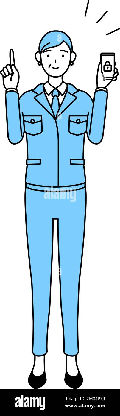 Management, managers, plant manager, a senior woman in work wear taking ...