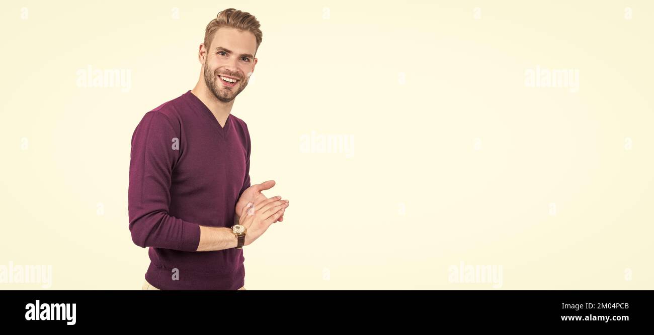 Happy young guy smile with healthy teeth in casual style isolated on ...