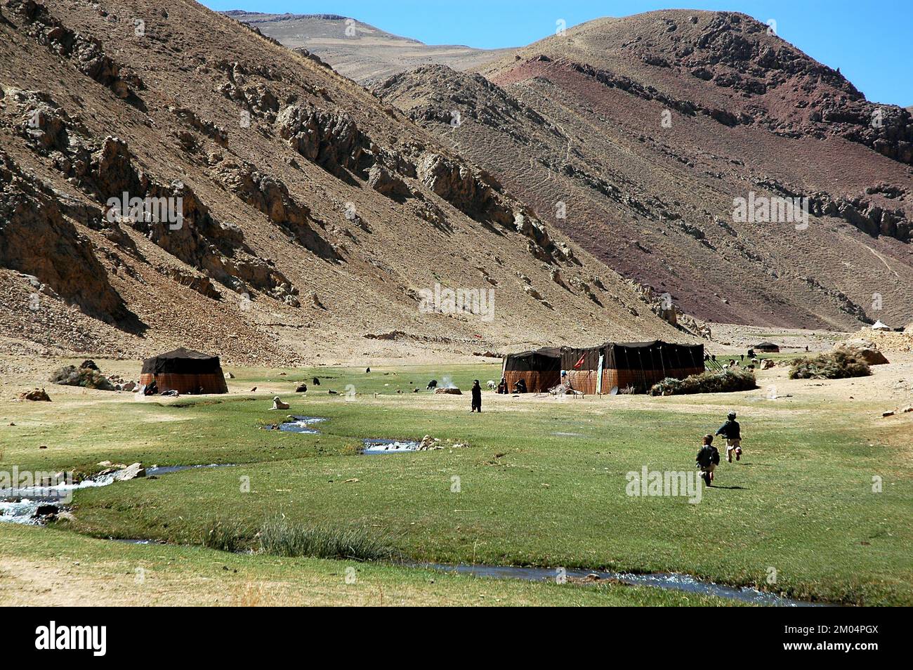 Nomad tents near the Minaret of Jam, Ghor Province in Afghanistan ...