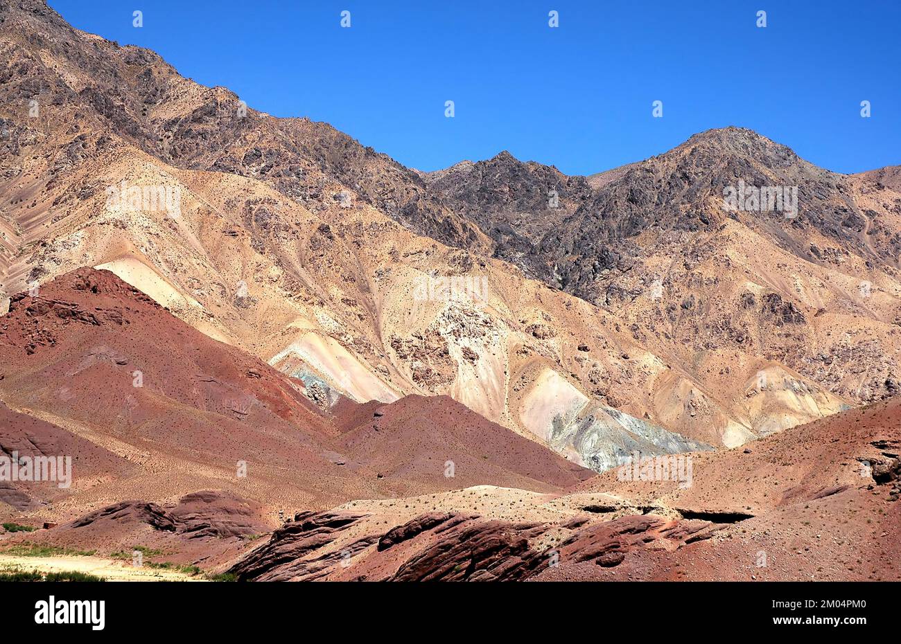 Colorful mountain scenery near Chisht-e-Sharif in Herat Province ...