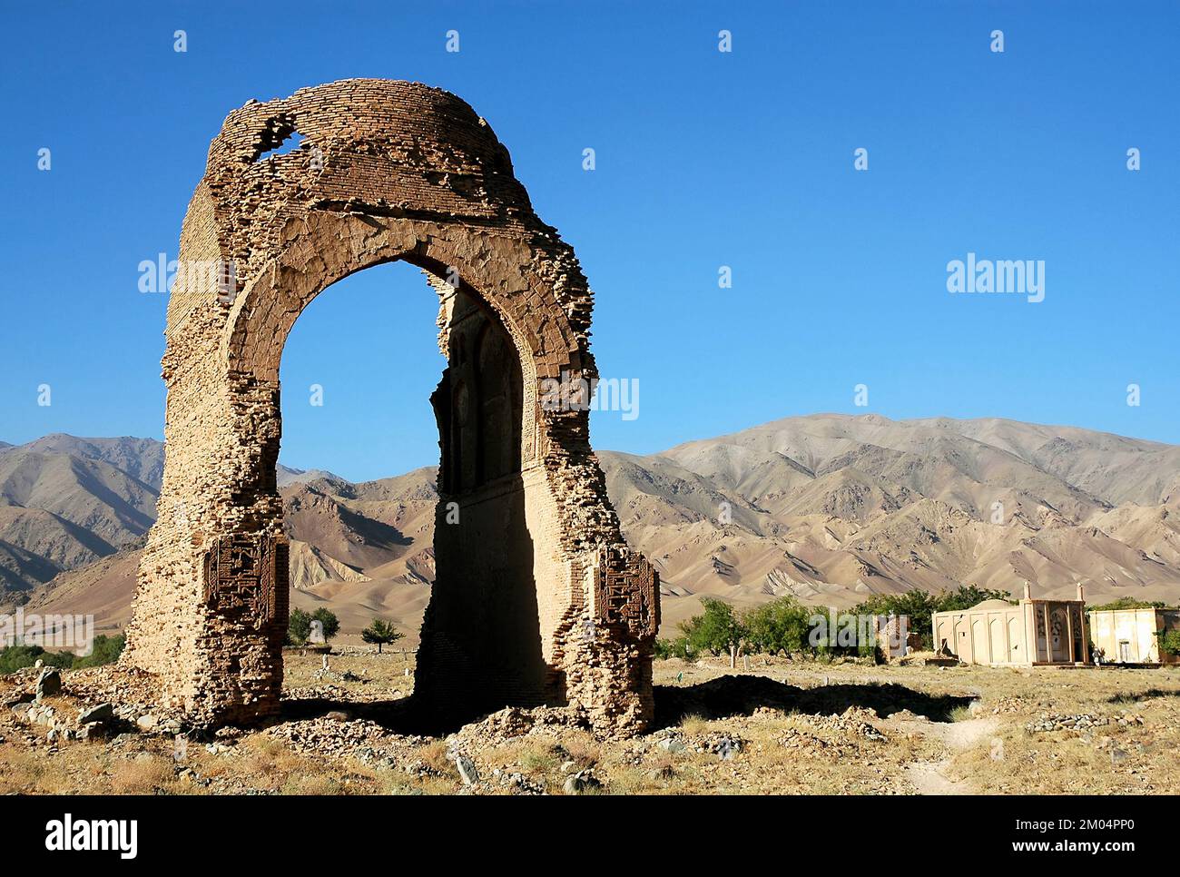 Chisht-e-Sharif, Herat Province, Afghanistan. One of two brick domes ...
