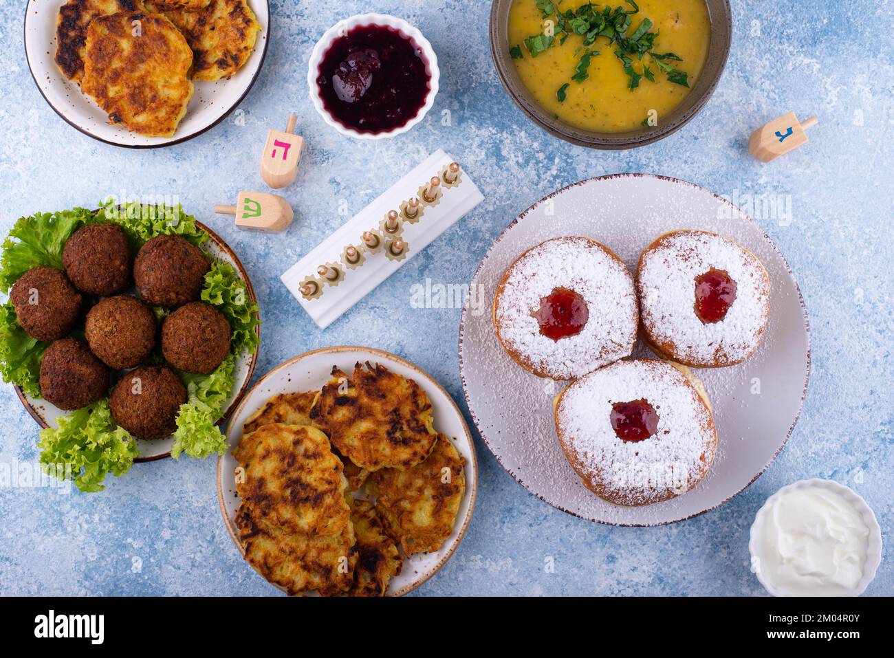 Traditional Jewish holiday Hanukkah food Stock Photo - Alamy