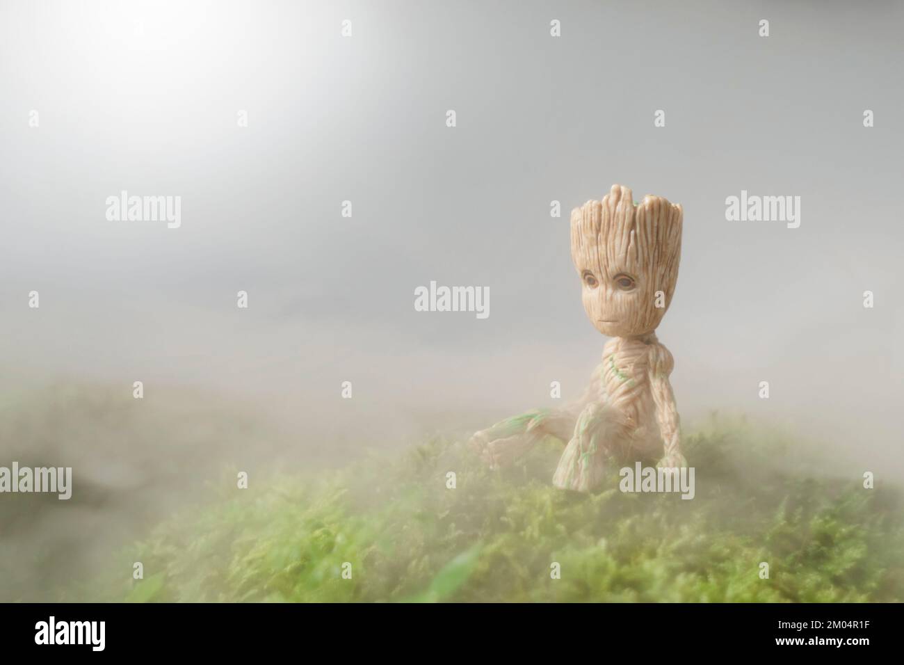 CHIANGMAI, THAILAND-SEPTEMBER 2022 : Baby Groot is sitting in green ...