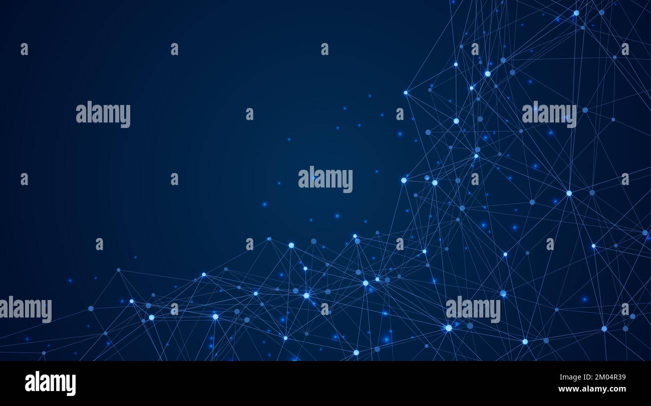 Technology abstract lines and dots connection background. Connection digital data and big data ...