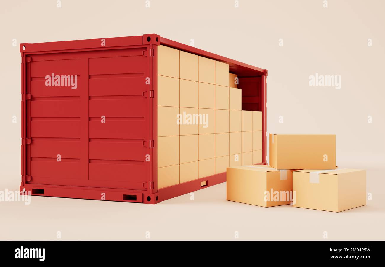Packaging box and container, 3d rendering. Digital drawing Stock Photo ...