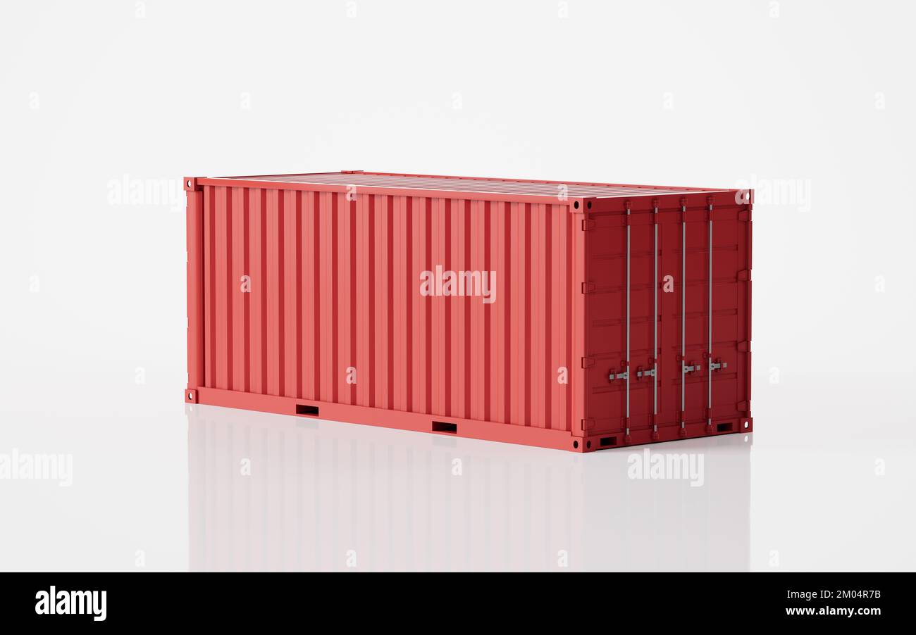 Cargo container, freight and export, 3d rendering. Digital drawing ...