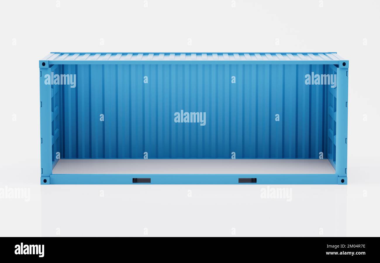 Cargo container, freight and export, 3d rendering. Digital drawing ...