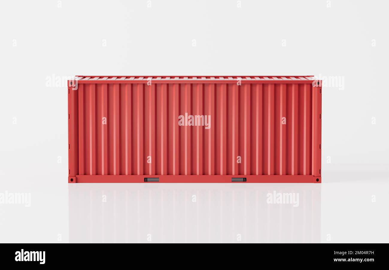 Cargo container, freight and export, 3d rendering. Digital drawing ...