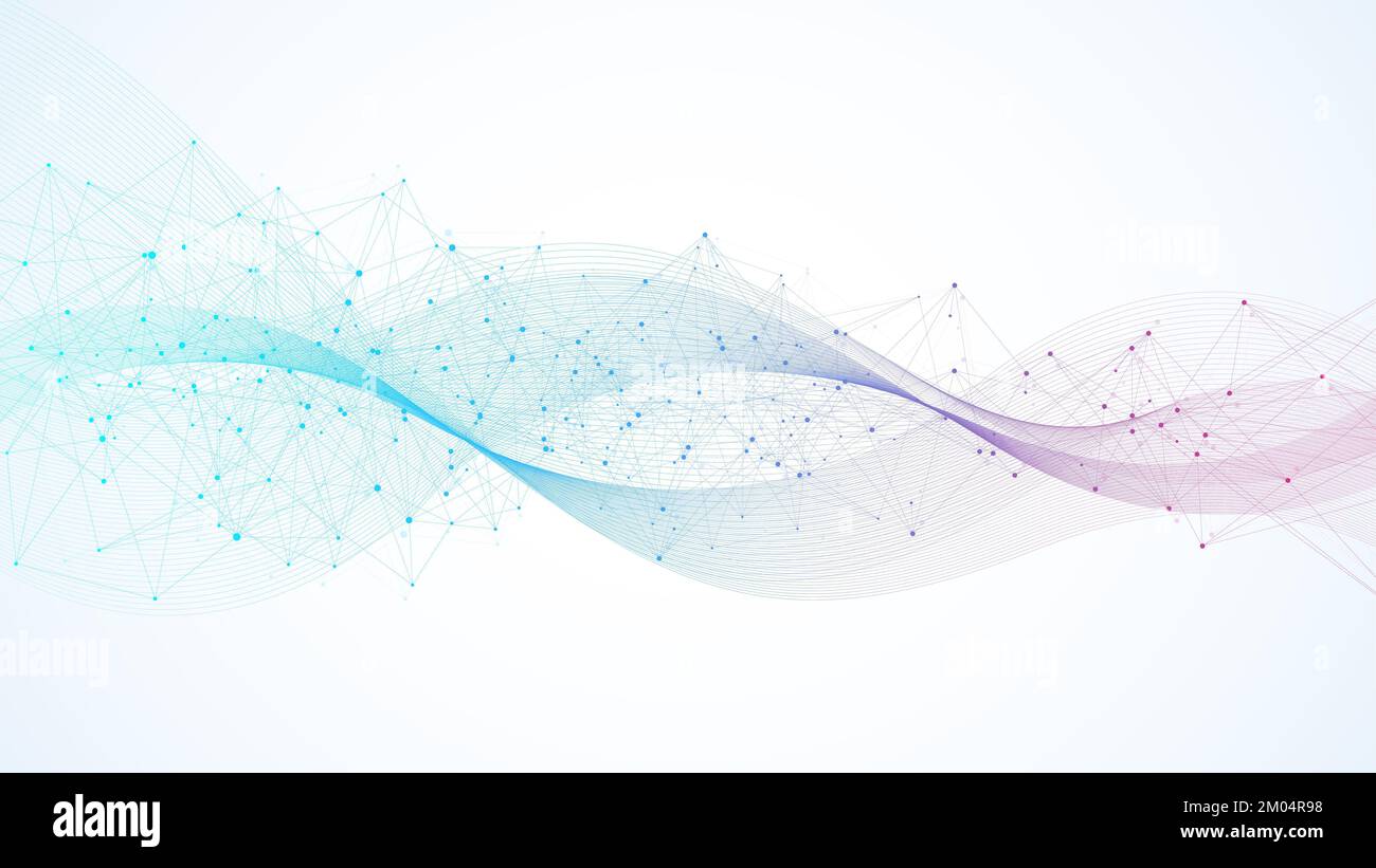 Technology abstract lines and dots connection background. Connection ...